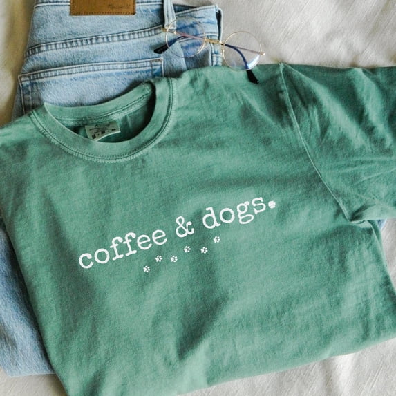 Comfort Colors Coffee & Dogs Shirt, Coffee Lover Shirt, Dog Lover Tee ...