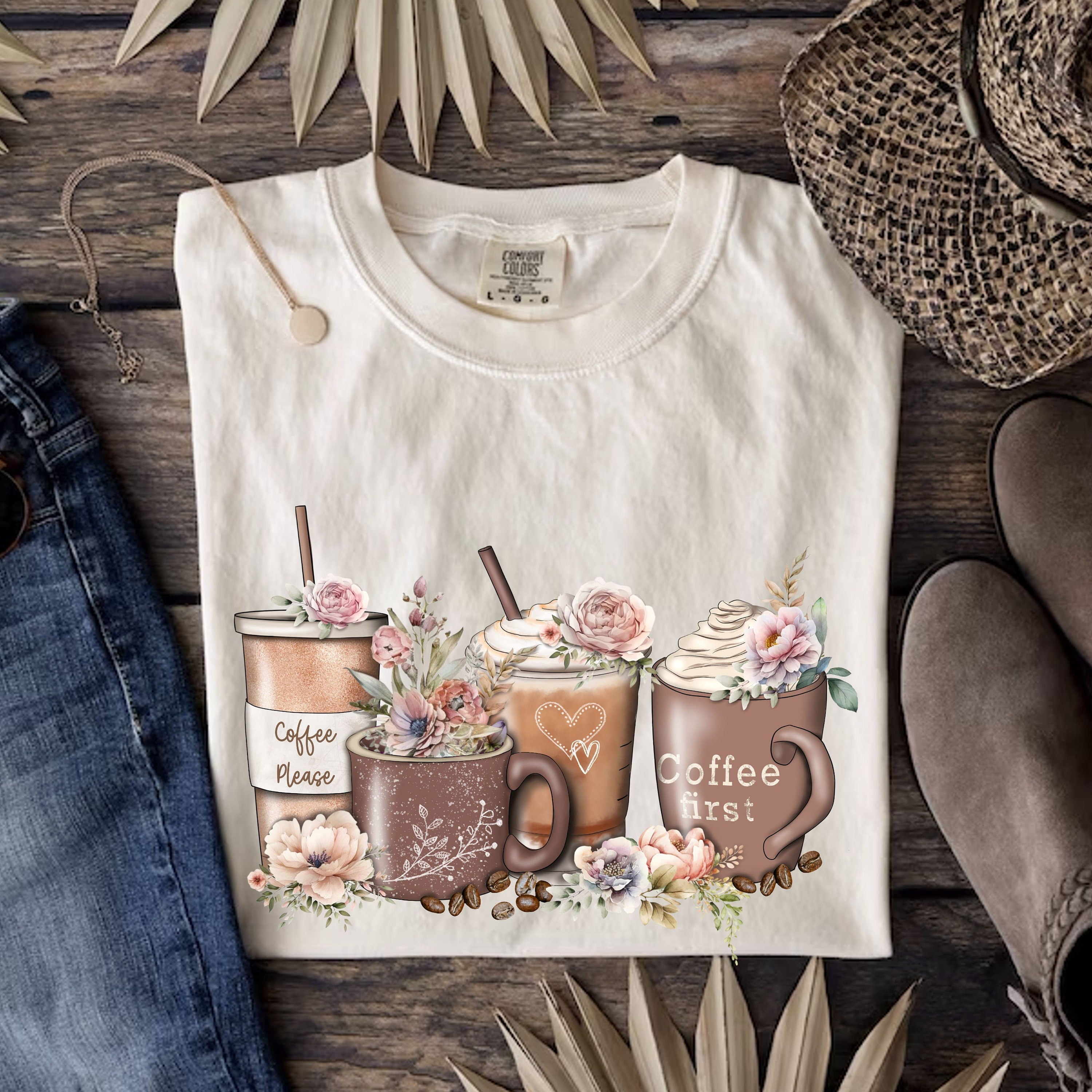 Comfort Colors® Coffee First Shirt, Coffee Please T-Shirt, Coffee Lover ...