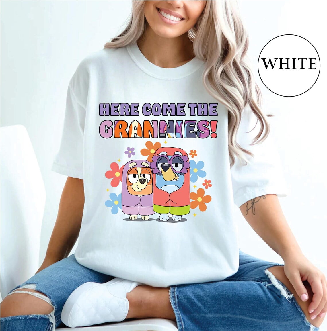 Comfort Colors Here Come The Grannies Tee, Blue Grannies Shirt Cute ...