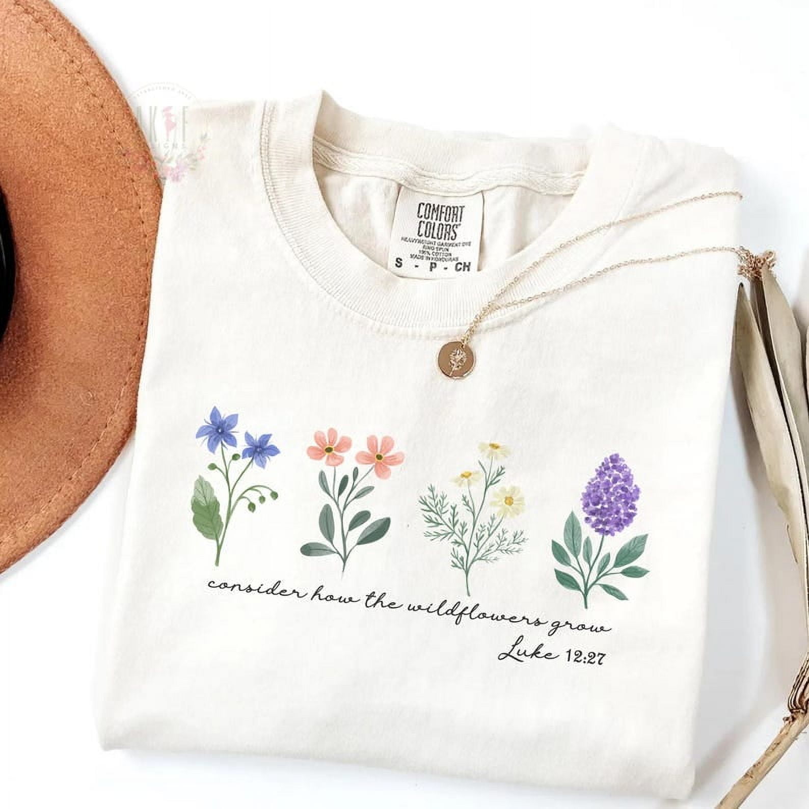 Comfort Colors® Consider How The Wildflowers Grow Outfit, Luke 12:27 ...