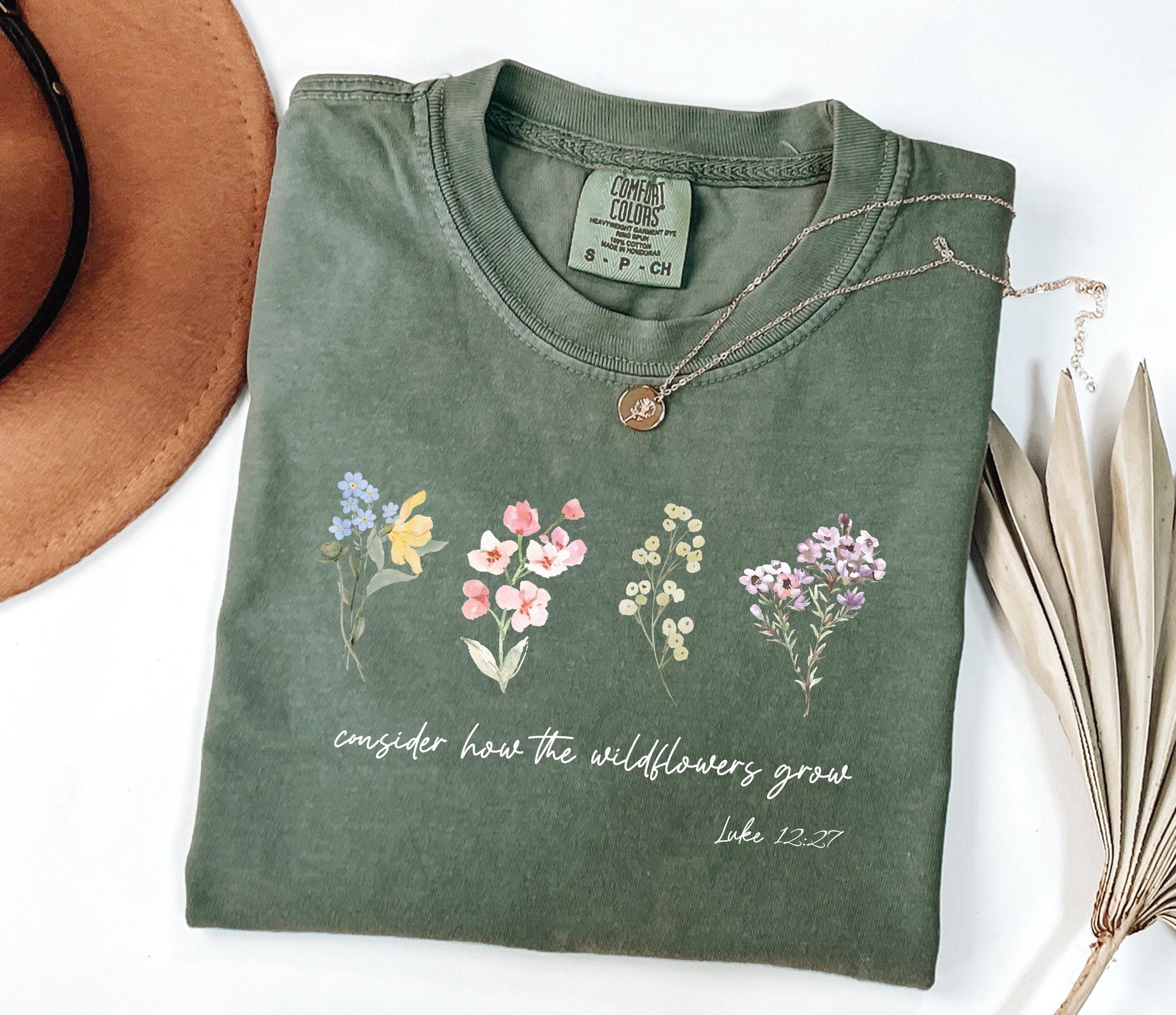 Comfort Colors® Consider How The Wildflowers Grow Outfit,Luke 12:27 ...