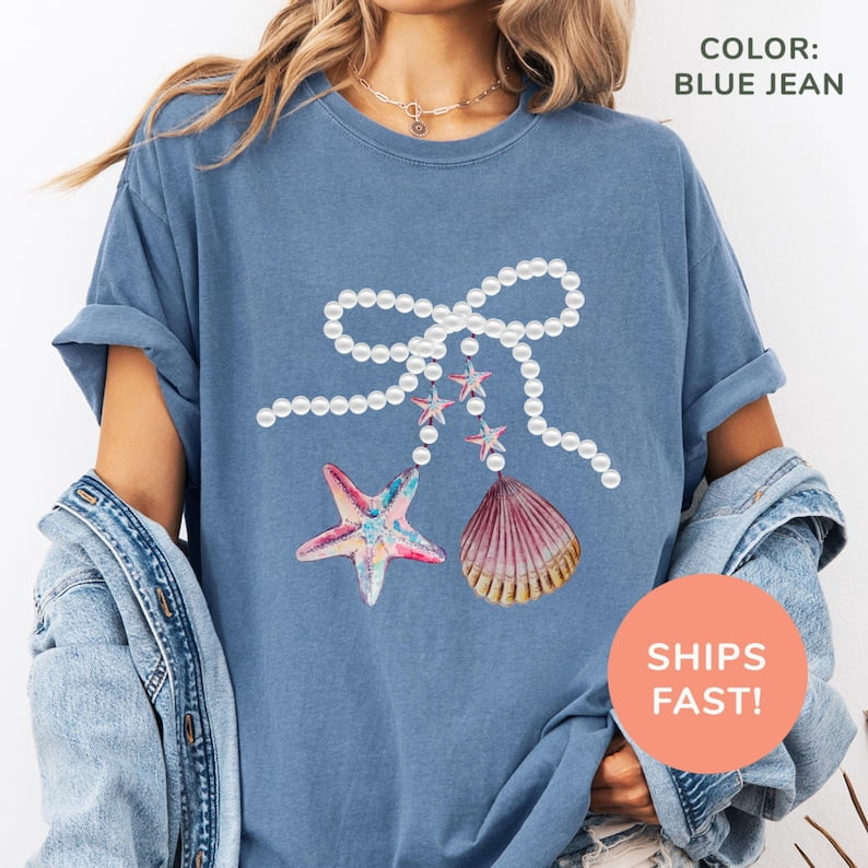 Comfort Colors® Coquette Pearl Shirt, Summer Vacation Shirt, Coquette ...