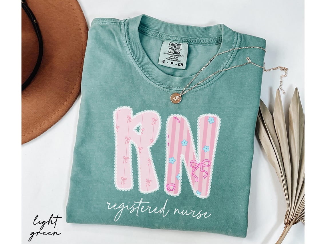 Comfort Colors Coquette Rn Shirt, Pink Bow Registered Nurse Tee, Cute ...