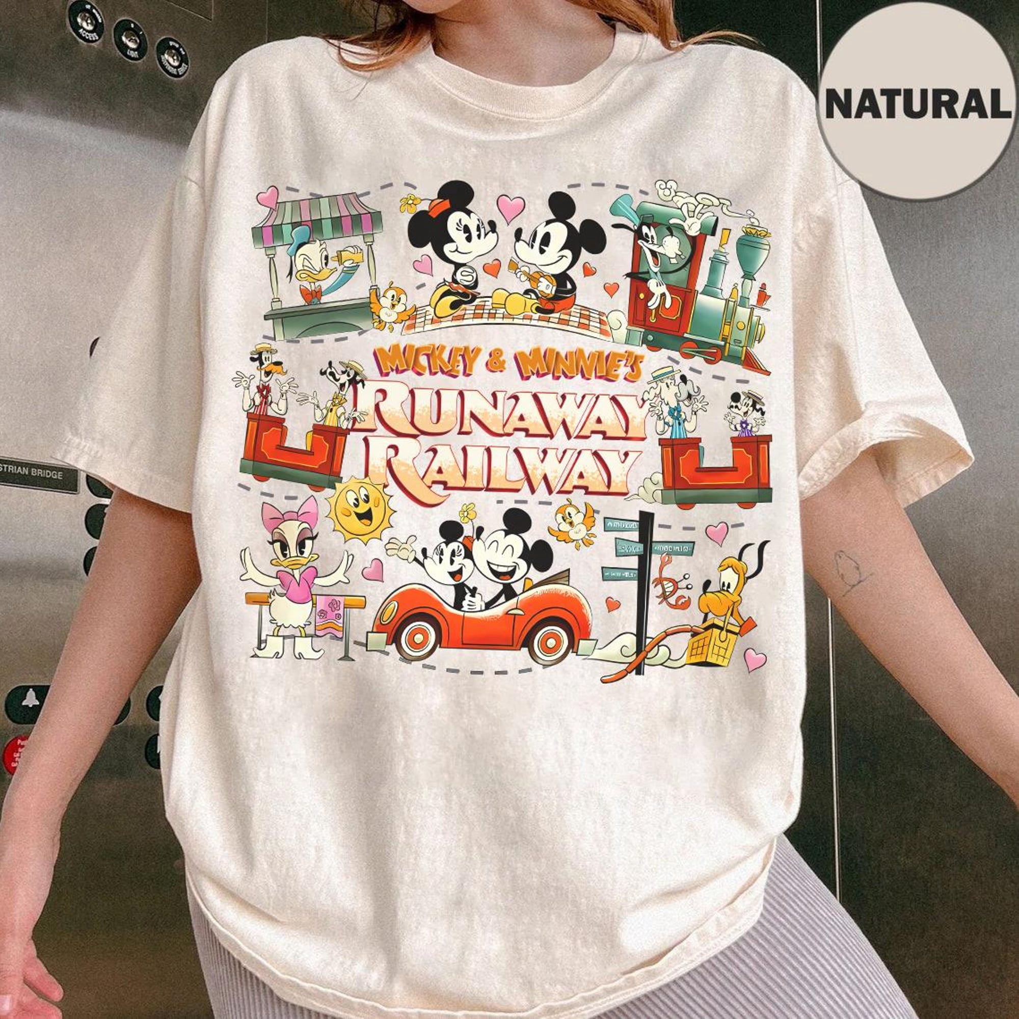 Comfort Colors Cream T-Shirt with Colorful Mickey & Minnie Mouse ...