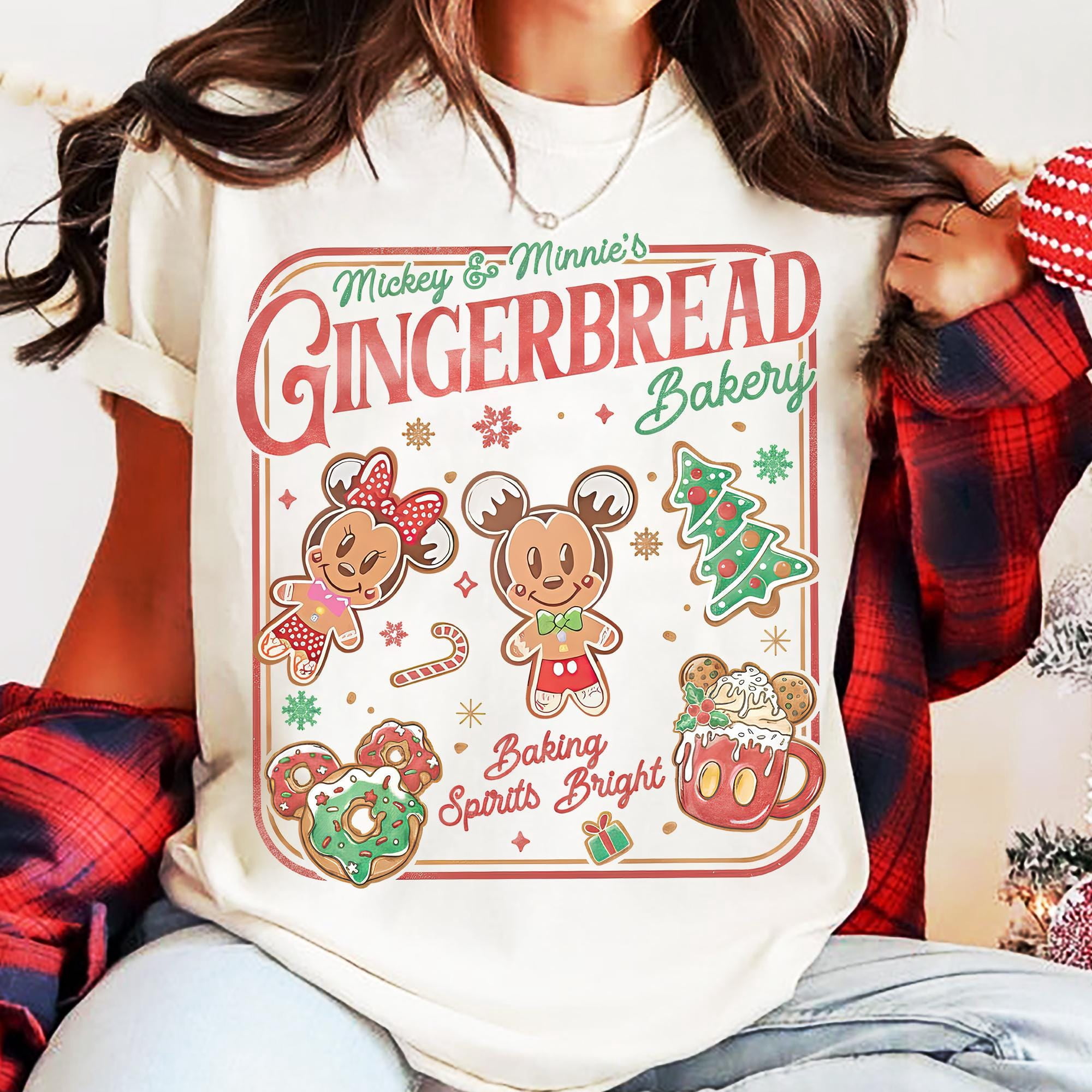 Comfort Colors Cream T-Shirt with "Mickey & Minnie's Gingerbread Bakery ...