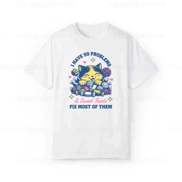 Comfort Colors Cute Cat With Sweets Tee Design Sweet And Adorable ...