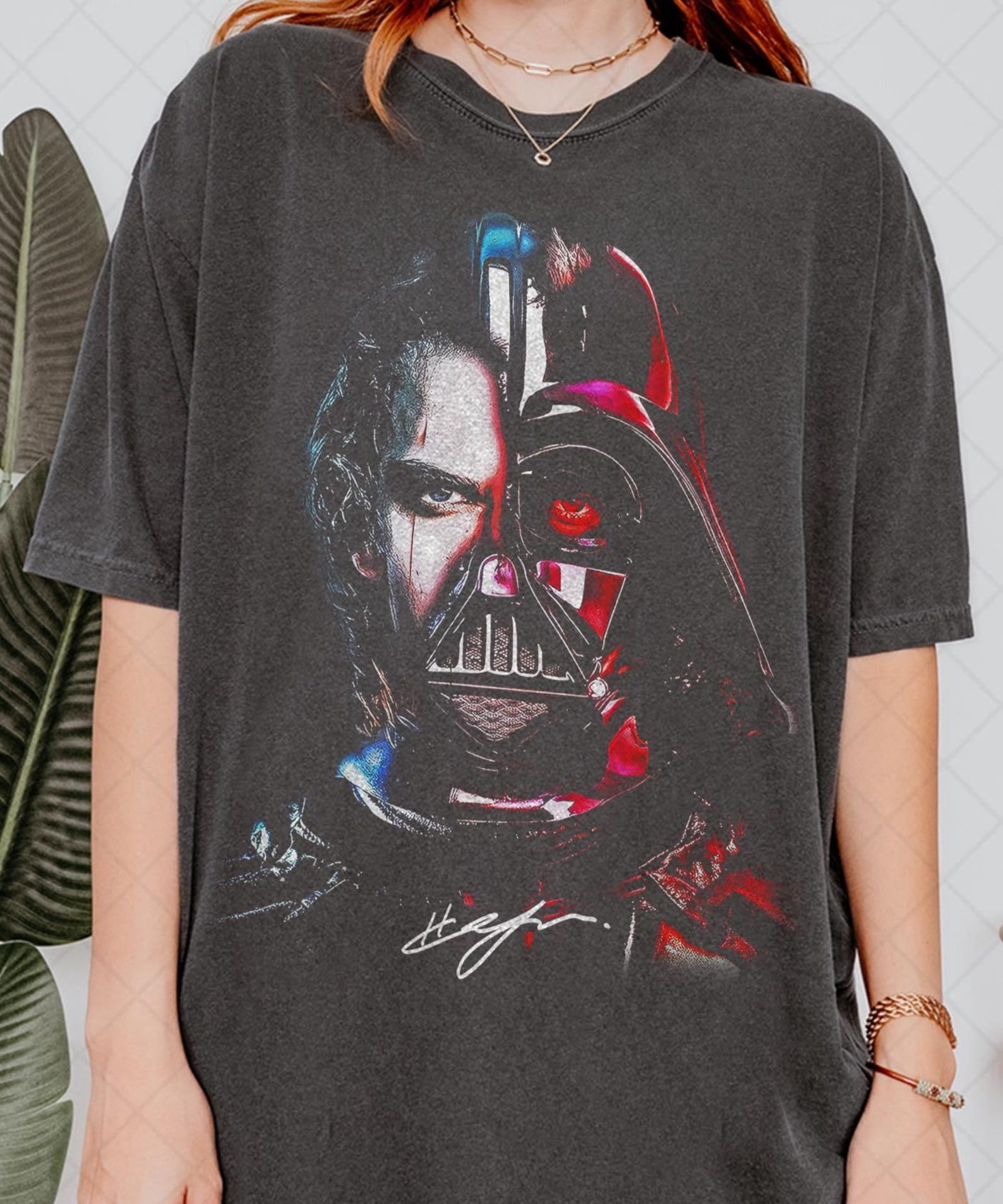 Comfort Colors Dark Gray T-Shirt with Anakin Skywalker and Darth Vader ...