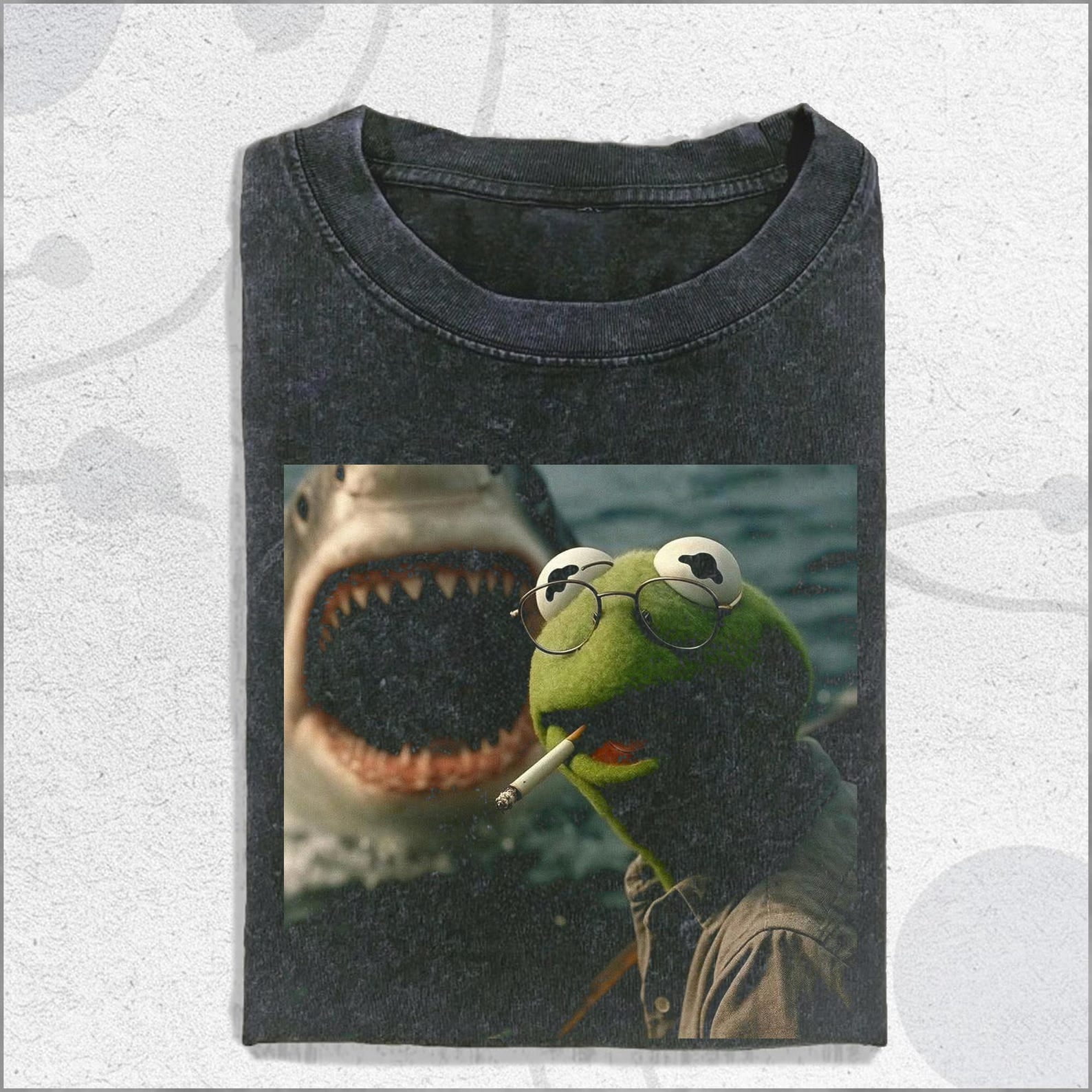 Comfort Colors Dark Humor Shirt, Smoking Frog Meme Tee, Shark Attack ...