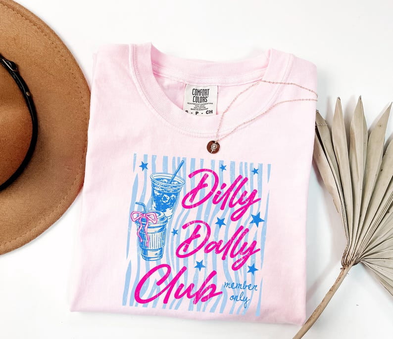 Comfort Colors Dilly Dally Club Shirt, Trendy Summer Graphic Tee, Retro ...