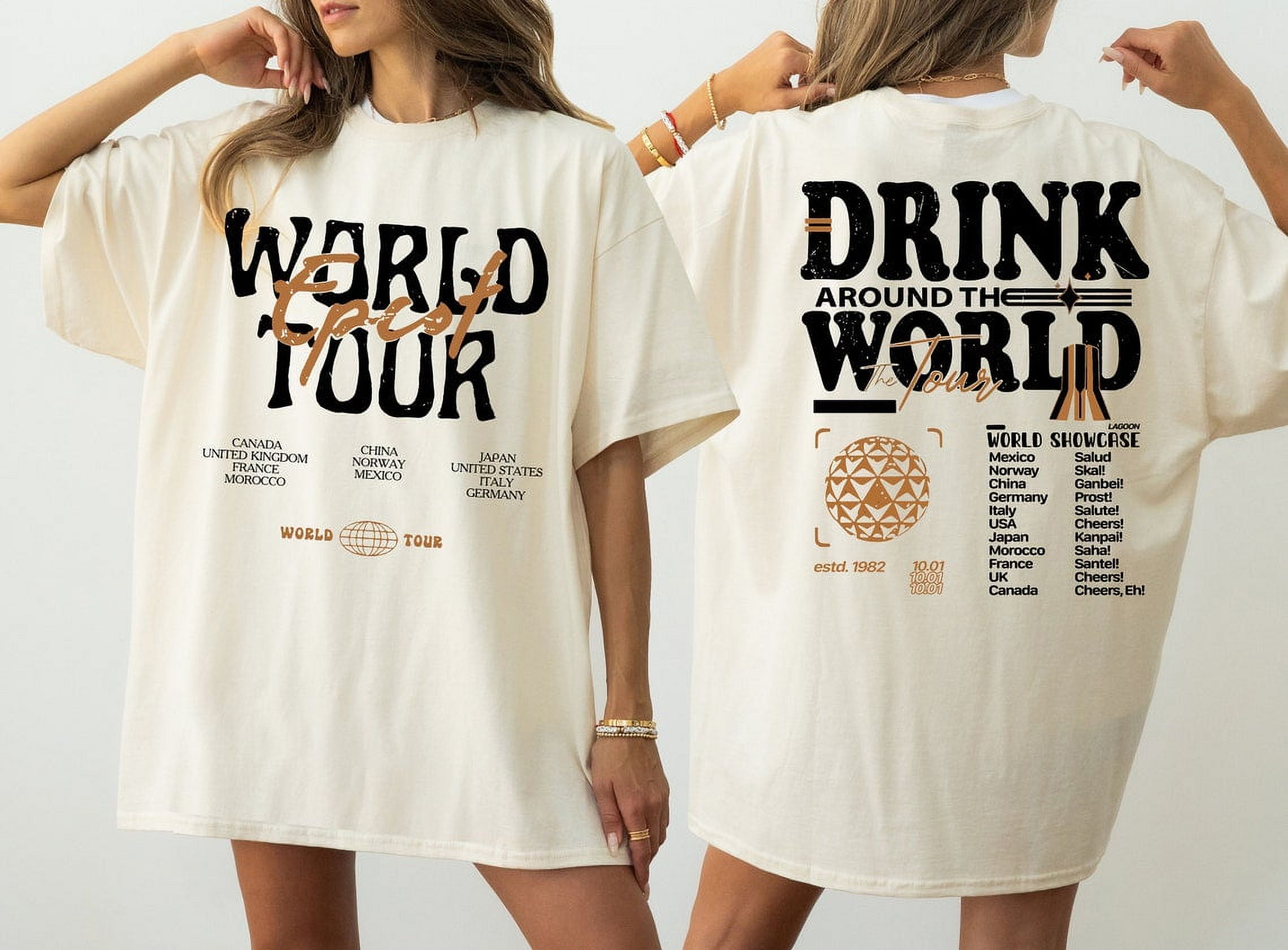 Comfort Colors Disney Epcot World Tour Shirt, Retro Drink Around The ...