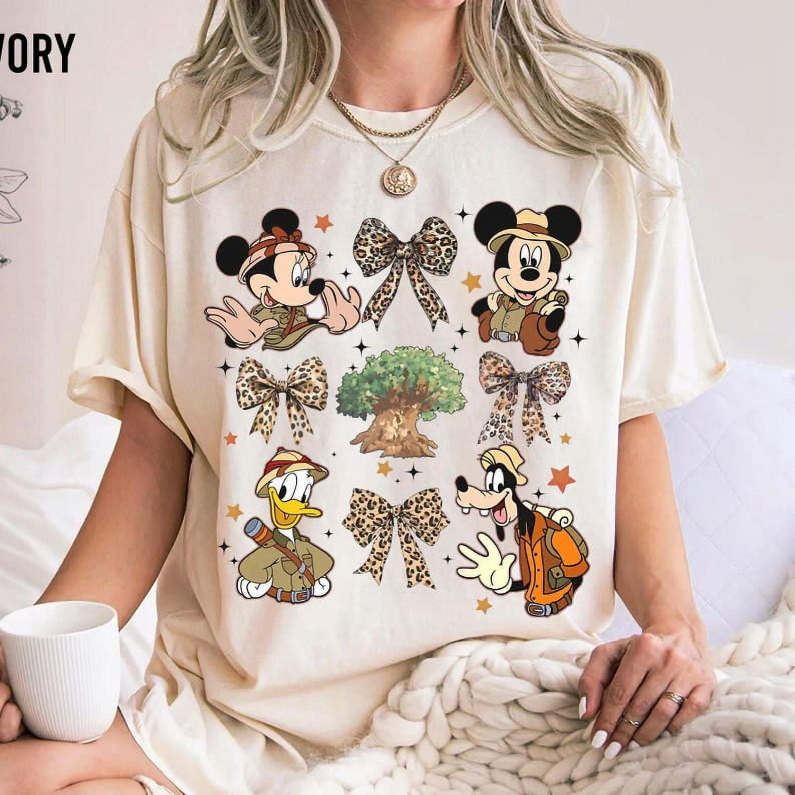 Comfort Colors Disney Leopard Coquette Bows Shirt, Disney Animal ...