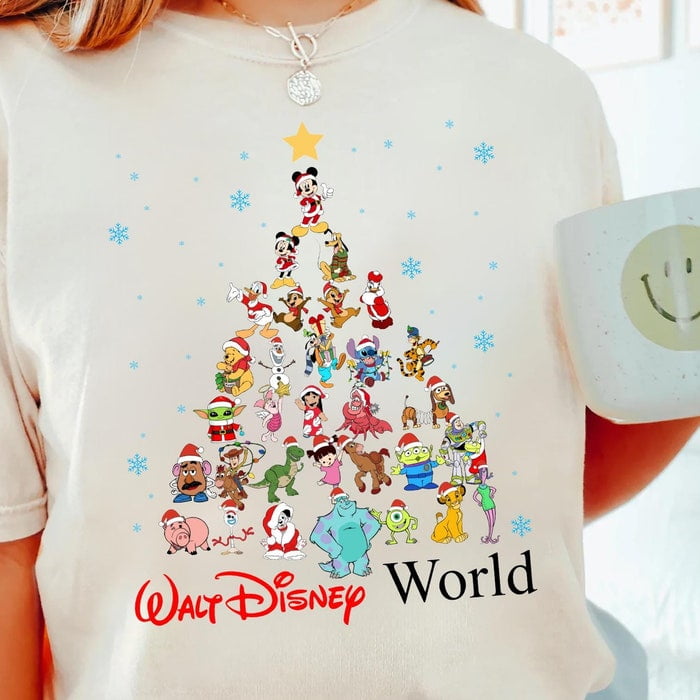 Comfort Colors Disney Merry Christmas Shirt,Walt Disneyworld Character ...