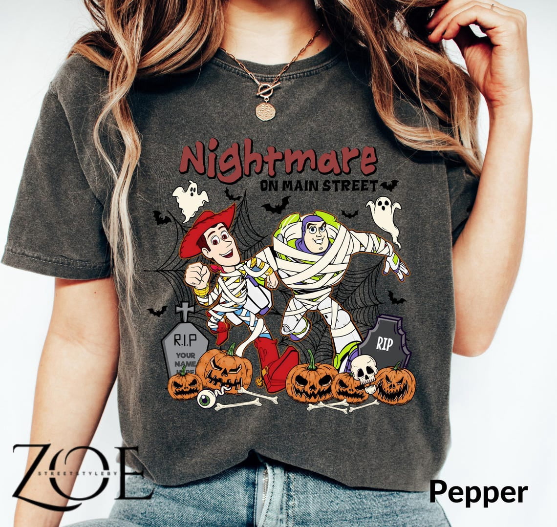 Comfort Colors Disney Nightmare On Mainstreet Shirt, Toy Story Skeleton ...