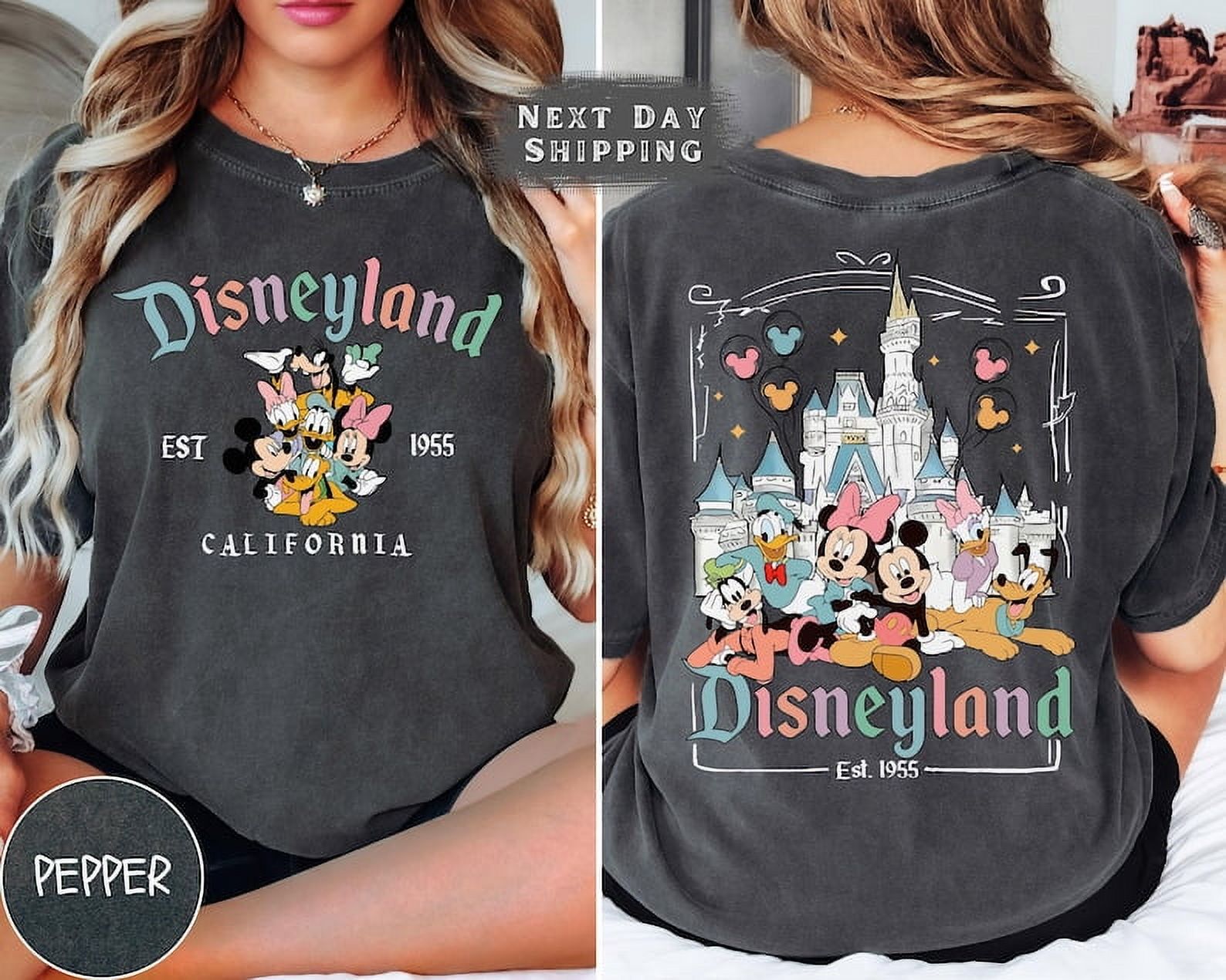 Comfort Colors Disneyland Front and Back Shirt, Disneyland Est. 1955 ...