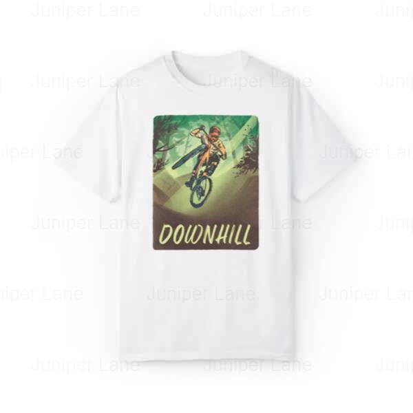 Comfort Colors Downhill Biking Tee with Extreme Mountain Adventure Ride ...