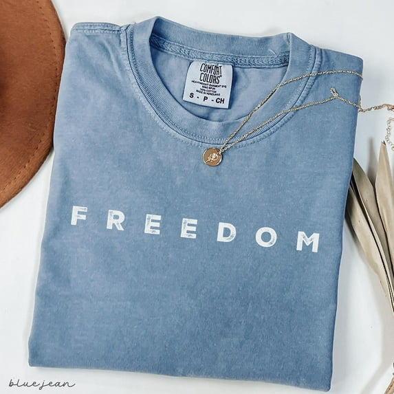 Comfort Colors “FREEDOM” Graphic Tee – Vintage Style Unisex T-Shirt ...