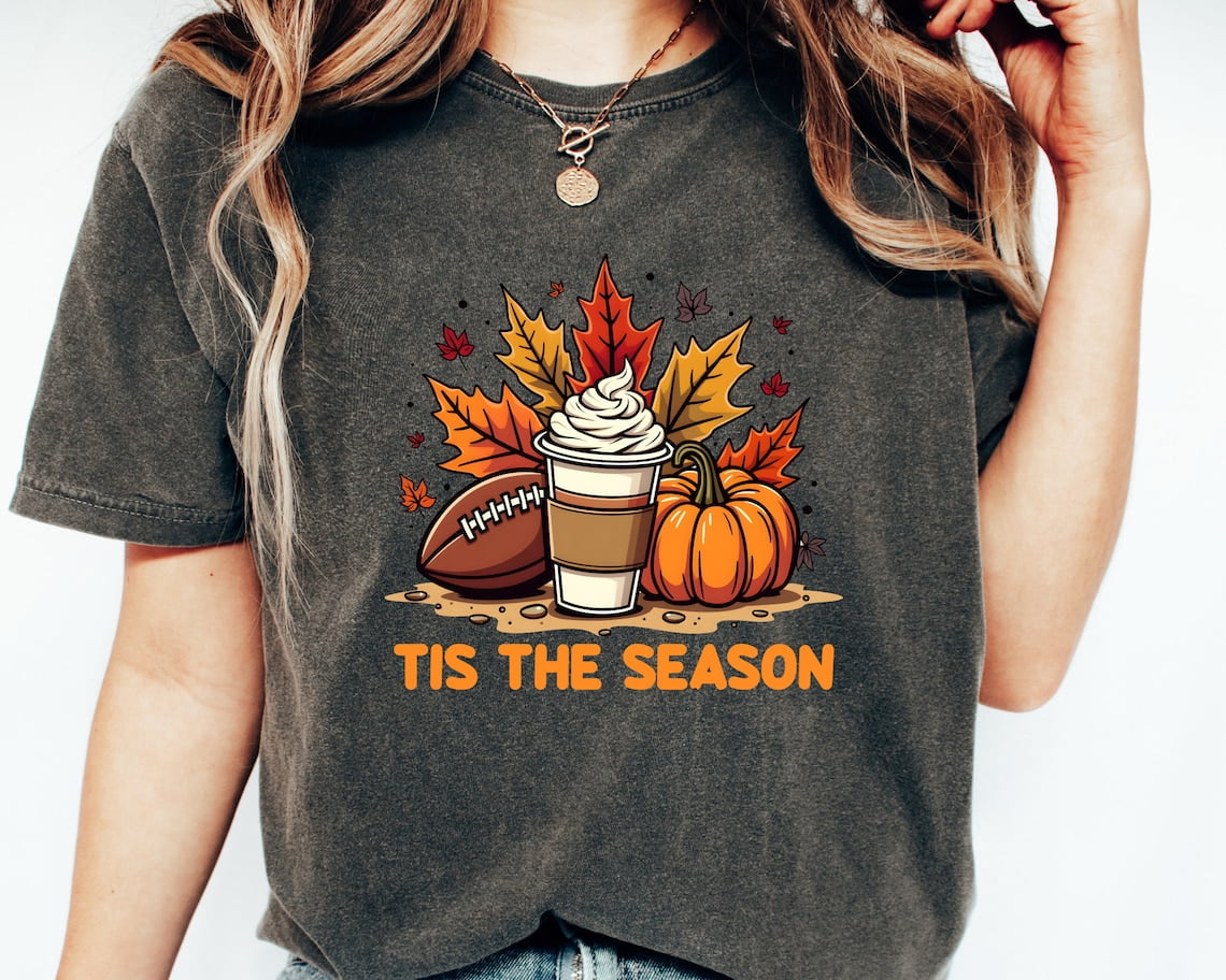 Comfort Colors Fall Pattern Tis The Season Shirt, All Fall Vibes ...