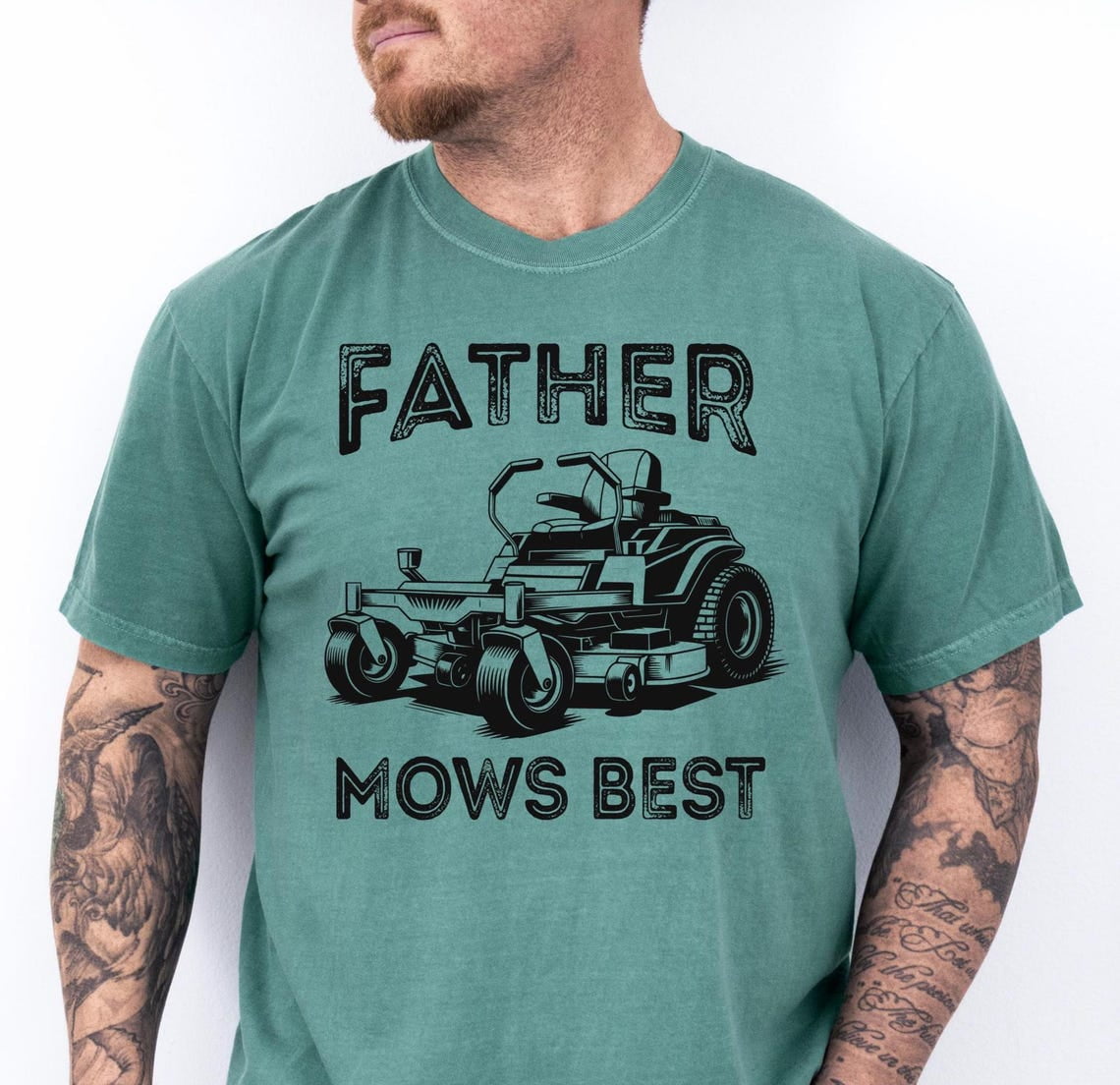 Comfort Colors Father Mows Best Shirt,Funny Lawn Mowing Dad Tee,Father ...