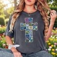 Comfort Colors Floral Cross Shirt, Christian Faith Tee, Vintage Cross ...