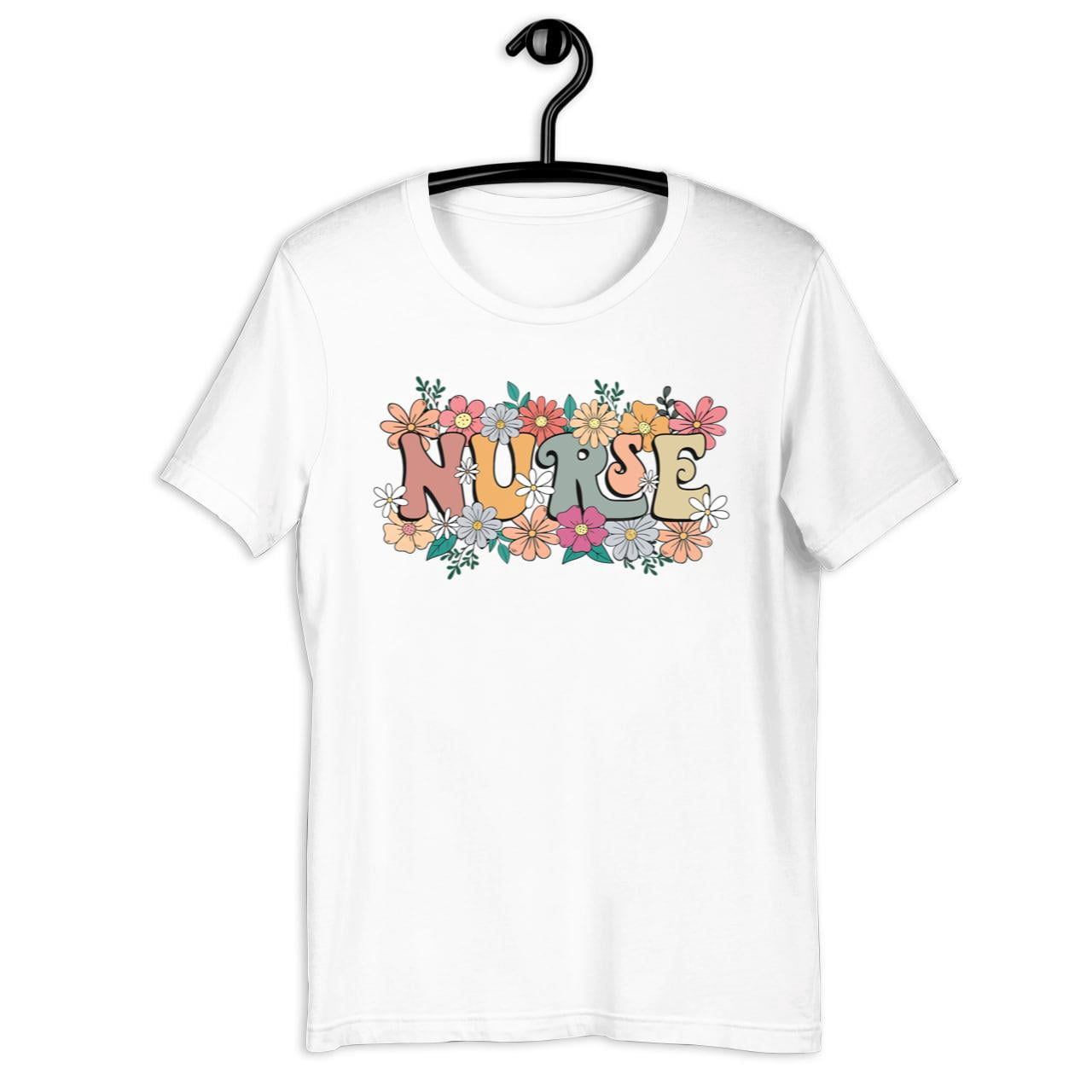 Comfort Colors®Floral Nurse Shirt, Retro Wildflowers Nurse Outfit ...