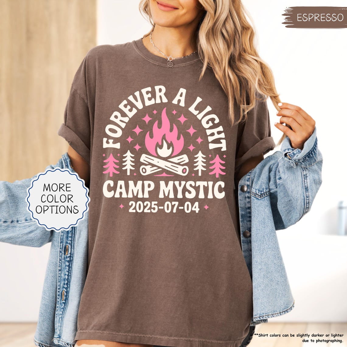 Comfort Colors Forever A Light Camp Mystic 2025 Shirt, Girls Camping ...