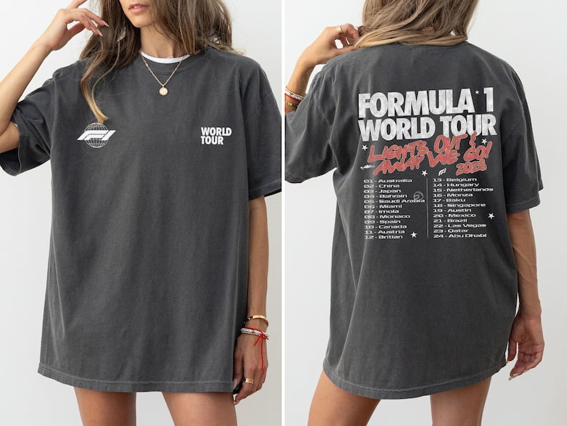 Comfort Colors Formula 1 "F1 World Tour" Vintage Style Unisex T-shirt All Size S-3XL - Walmart.com