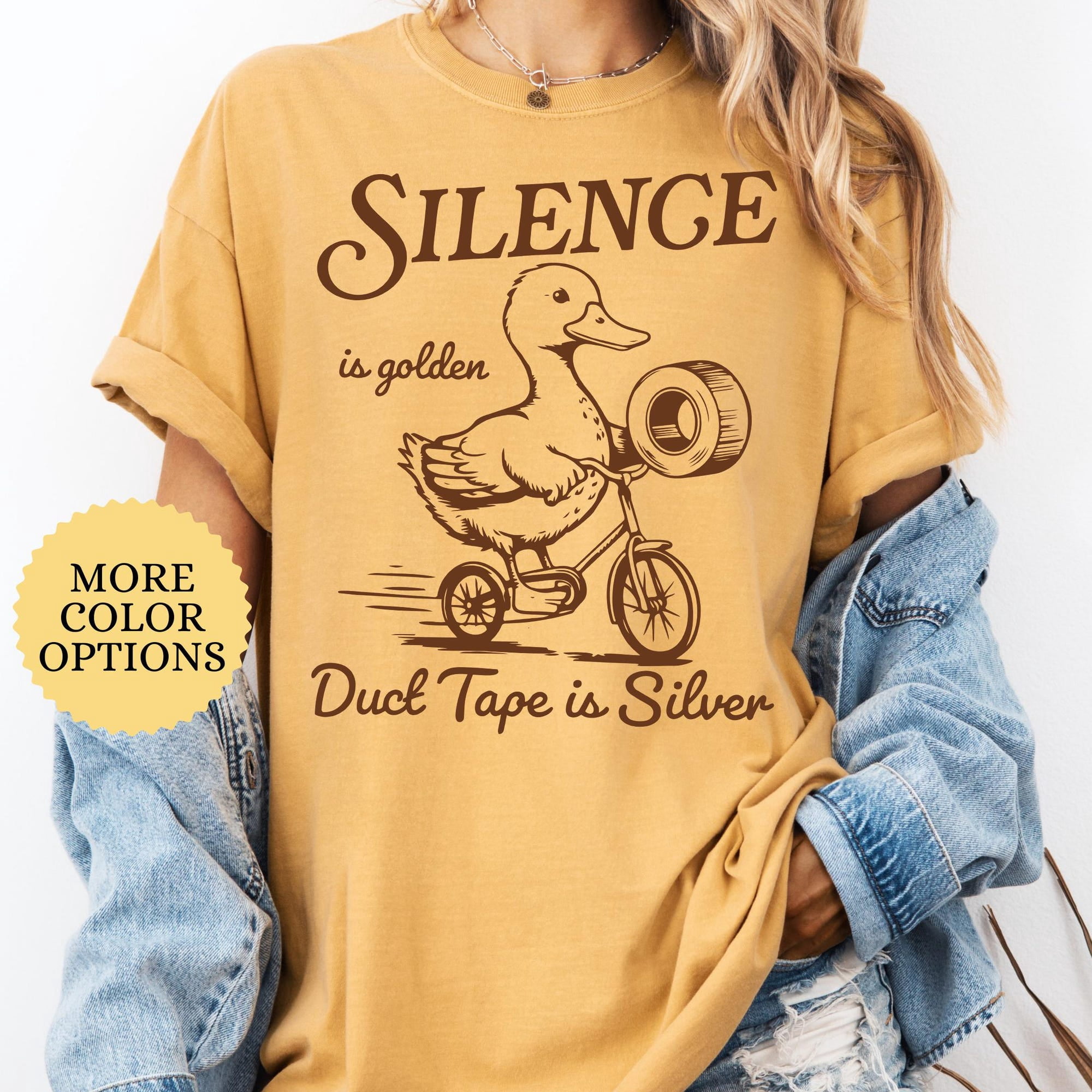 Comfort Colors Funny Duck Shirt, "Silence Is Golden Duct Tape Is Silver ...