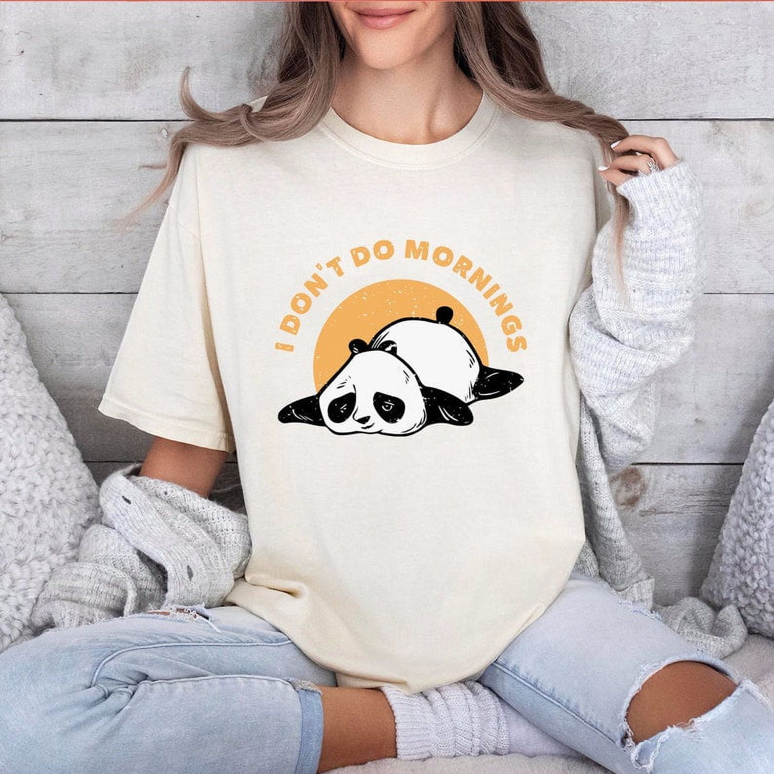 Comfort Colors Funny Panda T-Shirt, No Morning Shirt, Panda Lover T ...