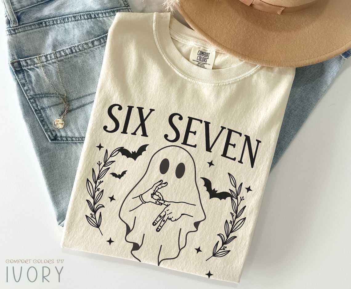Comfort Colors Funny Six Seven Meme T-Shirt, Number Graphic Tee for ...