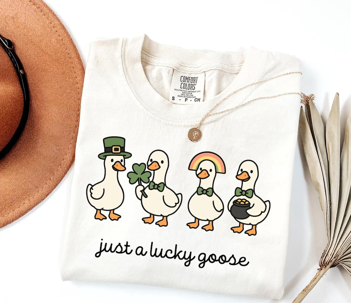 Comfort Colors Funny St. Patrick’s Day Goose T-Shirt – Just A Lucky ...