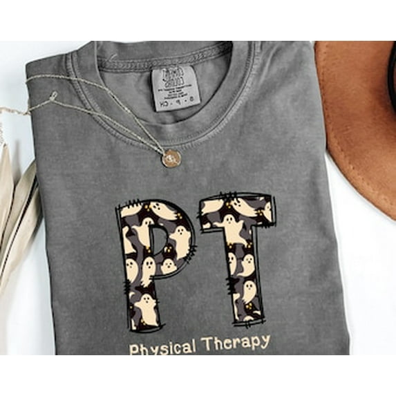Comfort Colors Ghost Physical Therapist Shirt, Winter Holiday Physical Therapy T-shirts, PTA ...