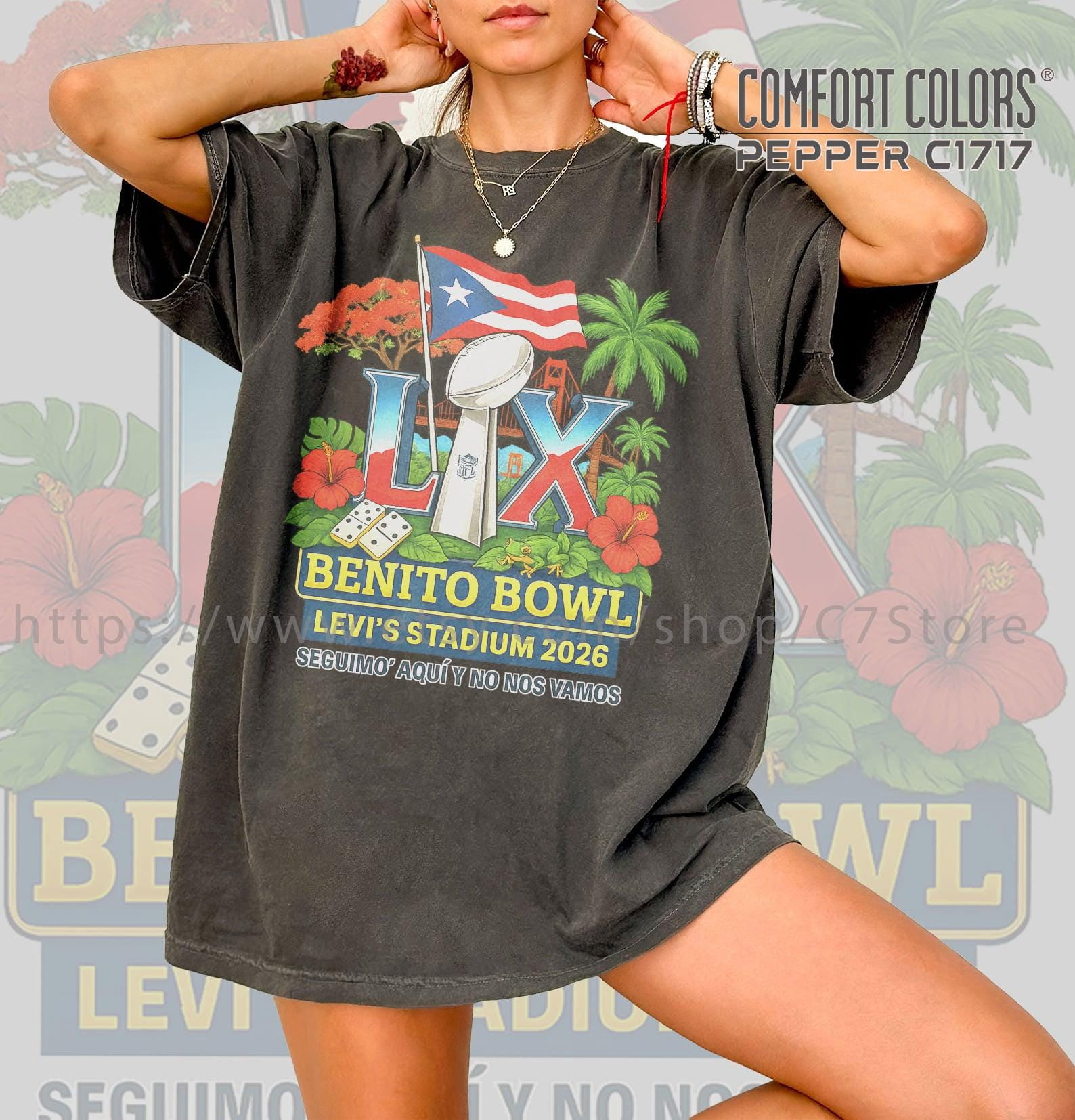 Comfort Colors® Graphic T-Shirt, Football Fan Tee, Benito Bowl Design ...