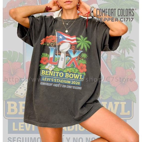 Comfort Colors Graphic T-Shirt, Football Fan Tee, Benito Bowl shirt ...