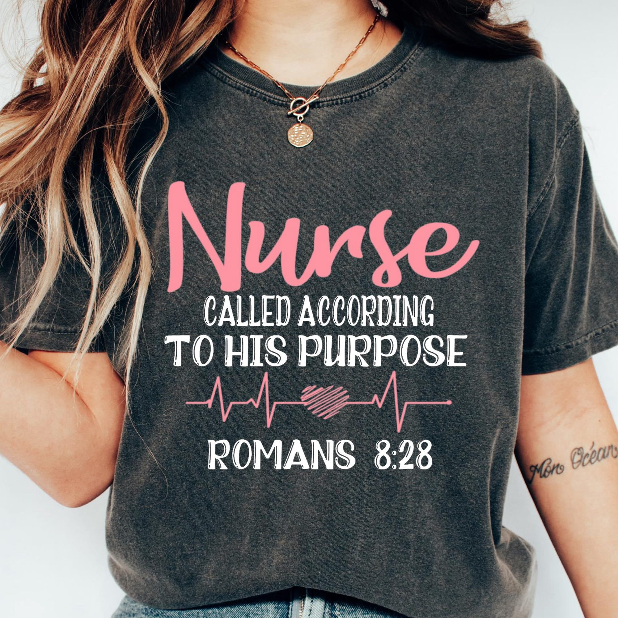 Comfort Colors Gray T-Shirt - "Nurse Called According To His Purpose ...