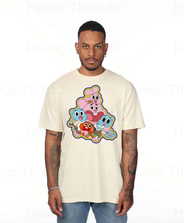 Comfort Colors Gumball And Family Cartoon Characters Graphic Unisex Tee ...