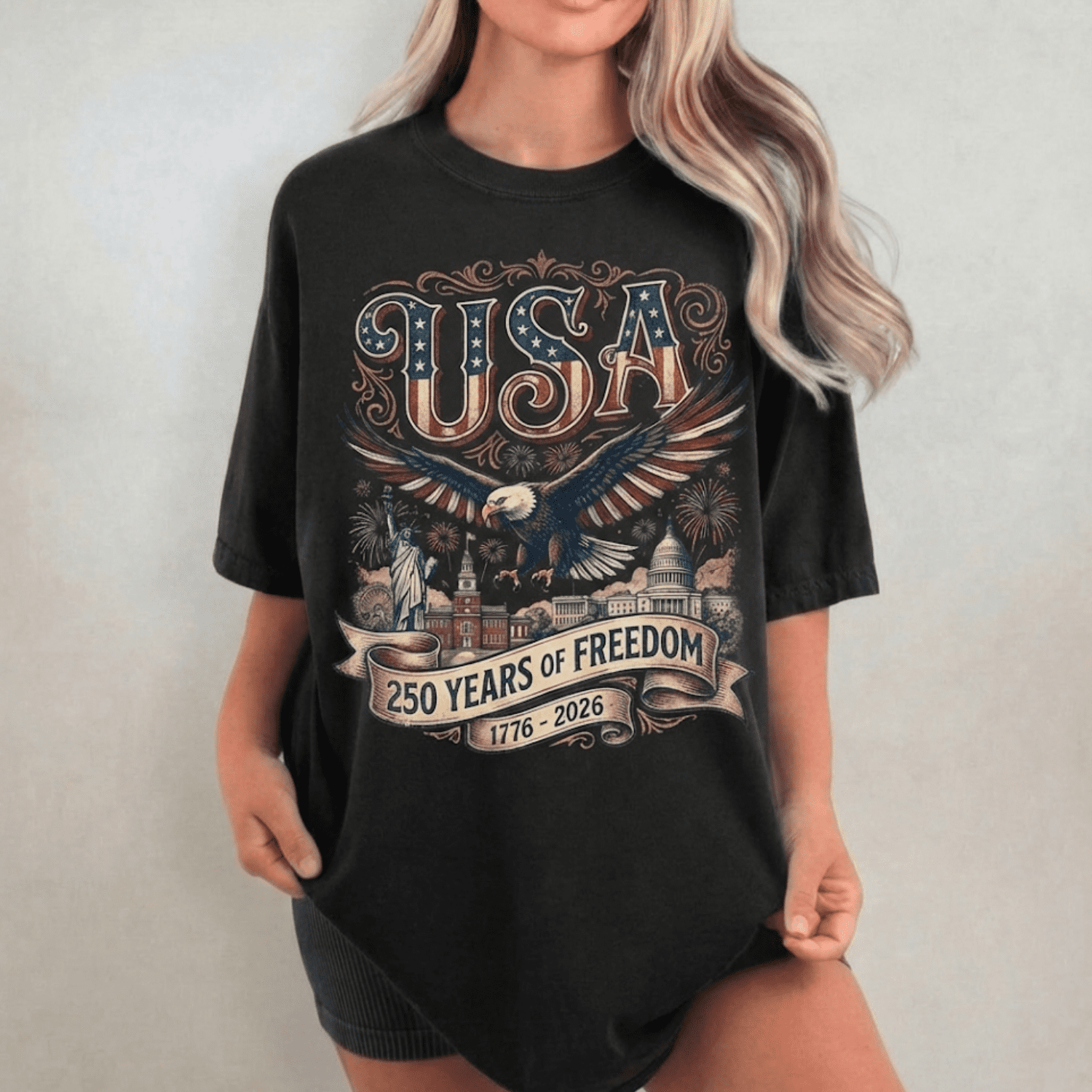 Comfort Colors Happy 250th Birthday USA Shirt, America 250th ...