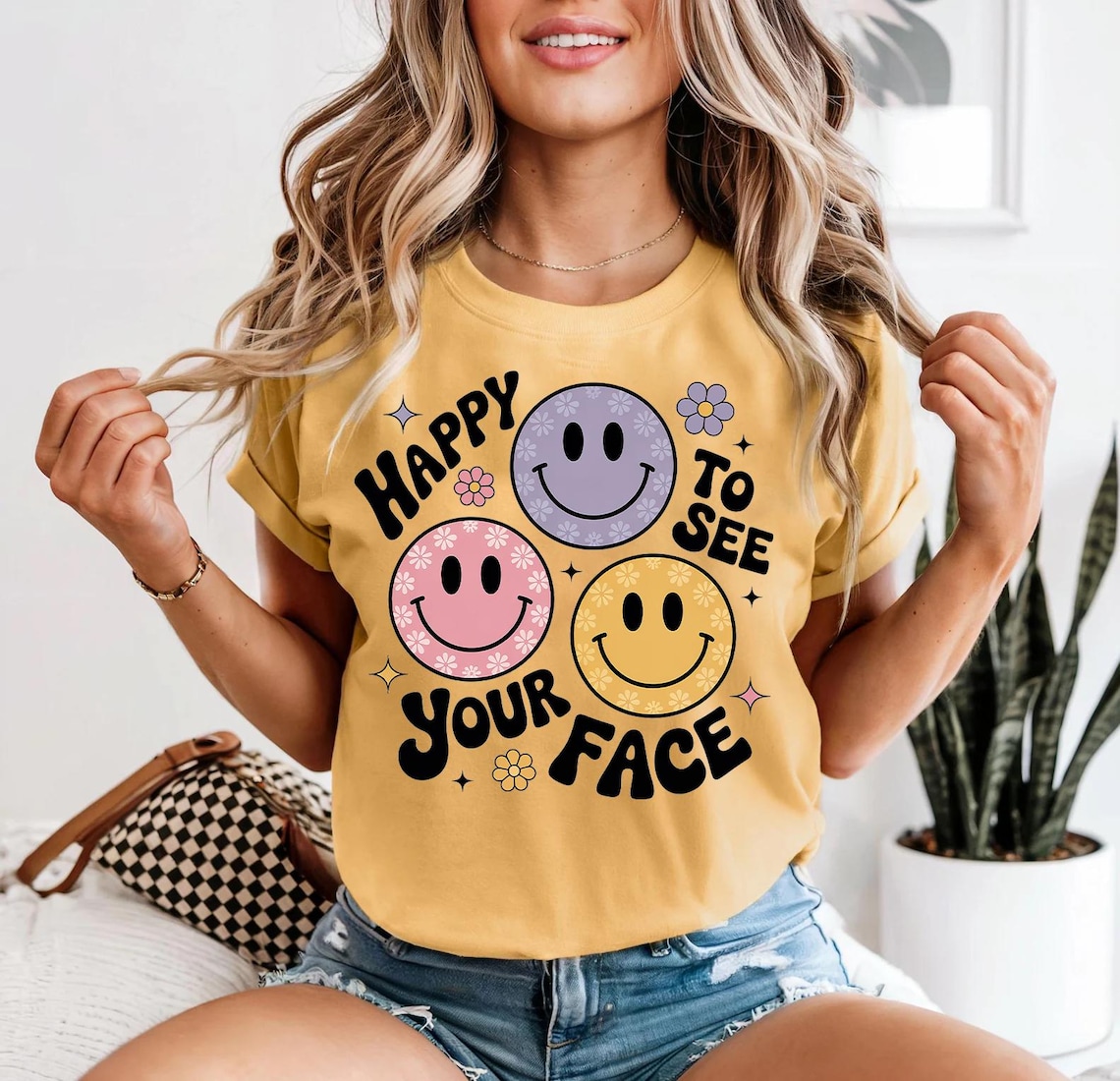 Comfort Colors Happy To See Your Face Teacher Shirt, Back To School ...