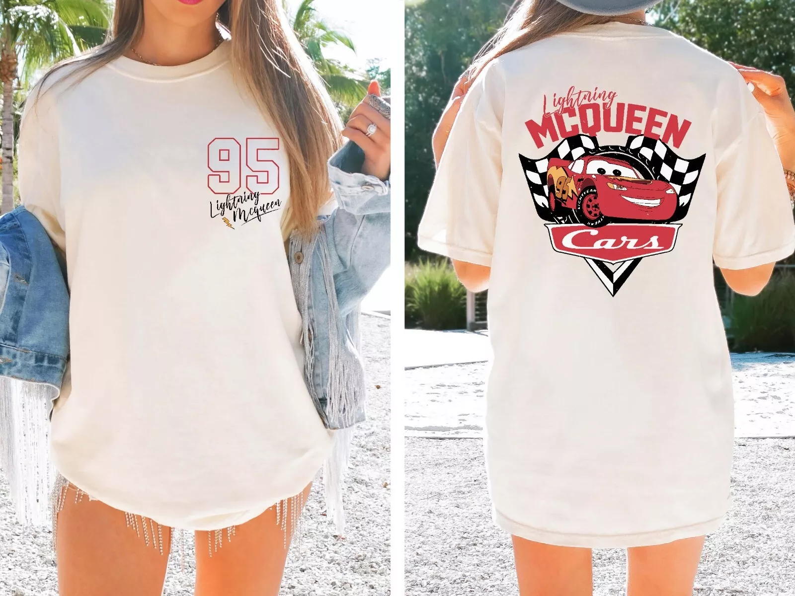 Comfort Colors Lightning McQueen Two Sided Vintage Shirt, Pixar Cars ...