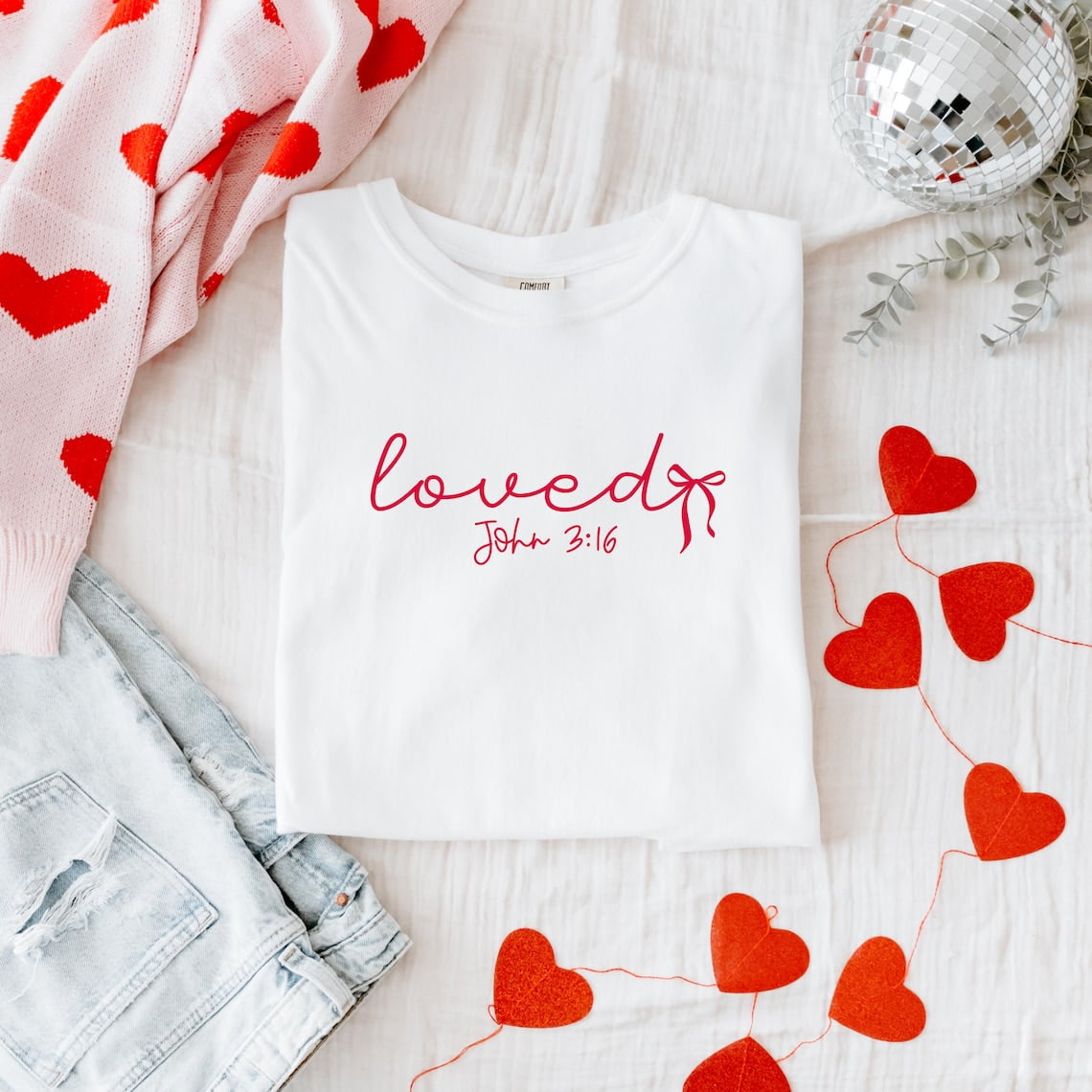 Comfort Colors Loved John 3:16 T-Shirt, Christian Faith Graphic Tee ...