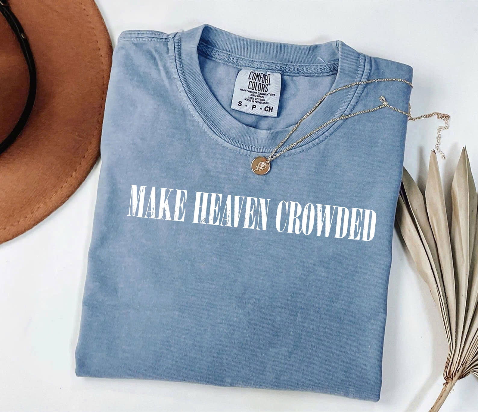 Comfort Colors Make Heaven Crowded Crop Top, Christian T-Shirt ...