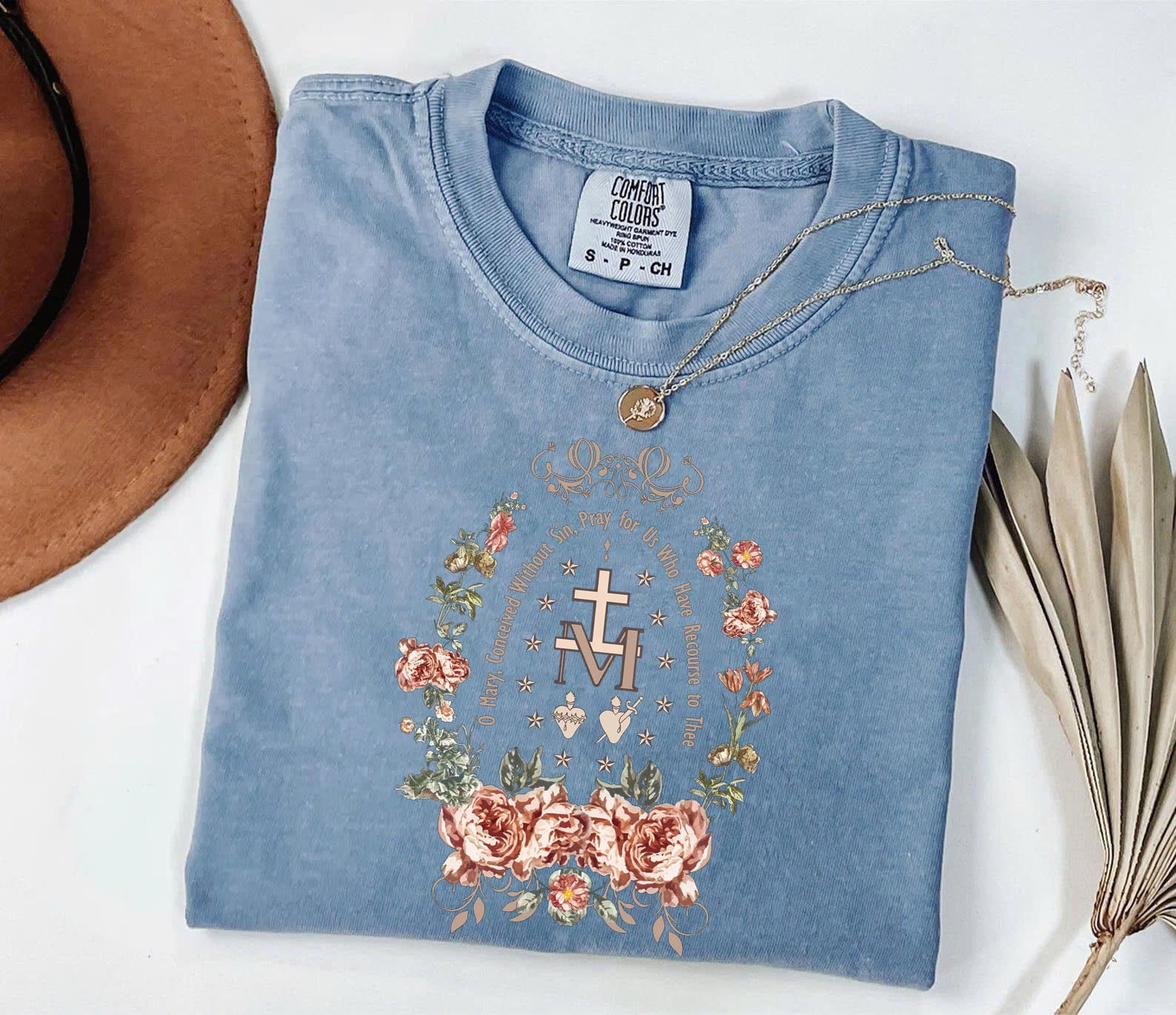 Comfort Colors Marian Catholic T-Shirt – Virgin Mary Shirt, Catholic ...