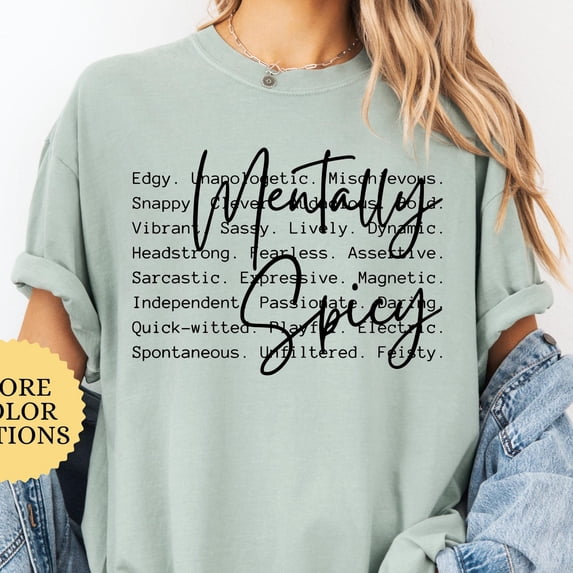 Comfort Colors Mentally Spicy Words Shirt - Funny Mental Health Tee ...