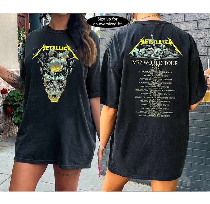 Comfort Colors Metallica 2025 Tour Shirt, M72 World Tour Merch, Rock ...