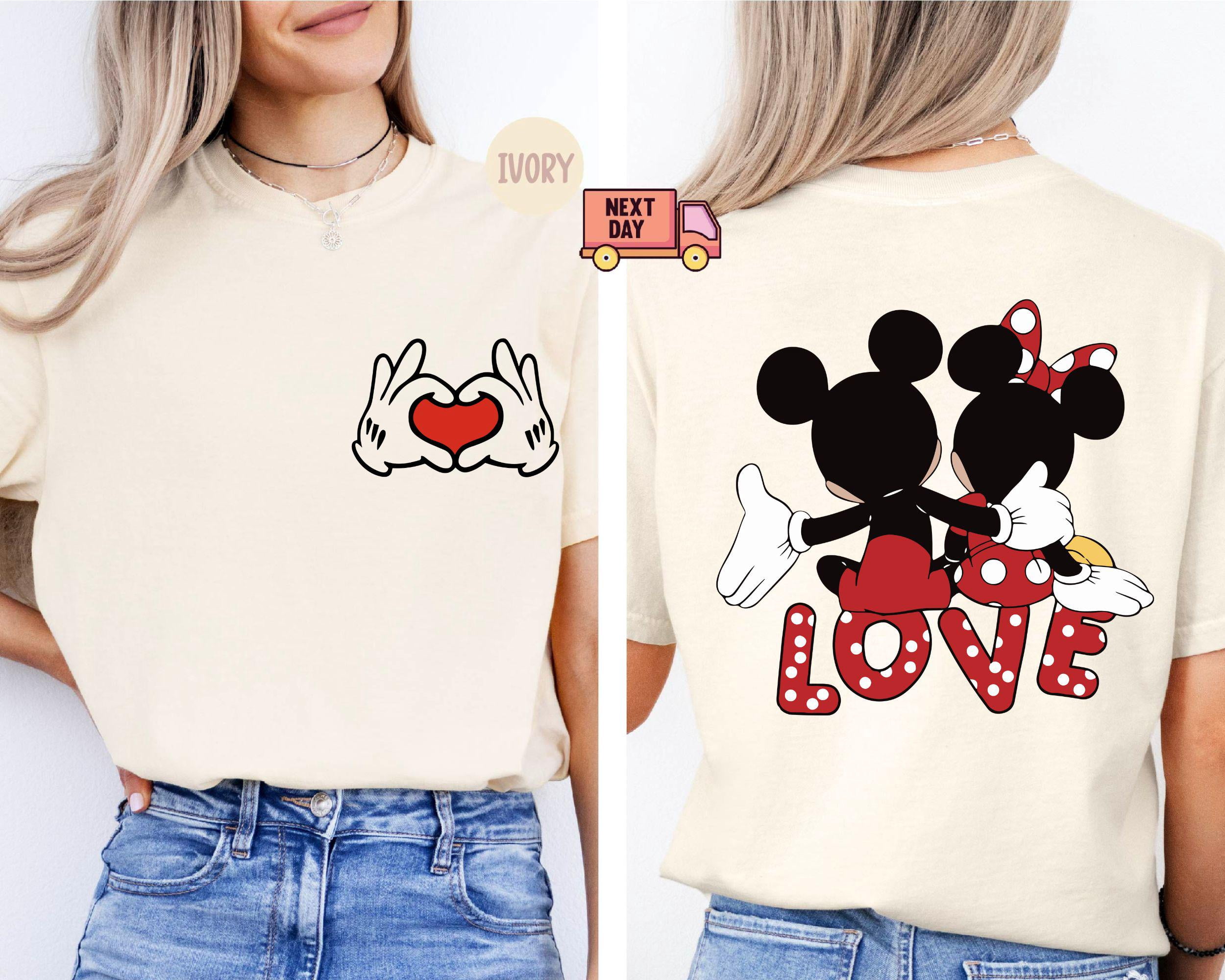 Comfort Colors® Mickey And Minnie Couple Shirt, Disney Valentine Day ...