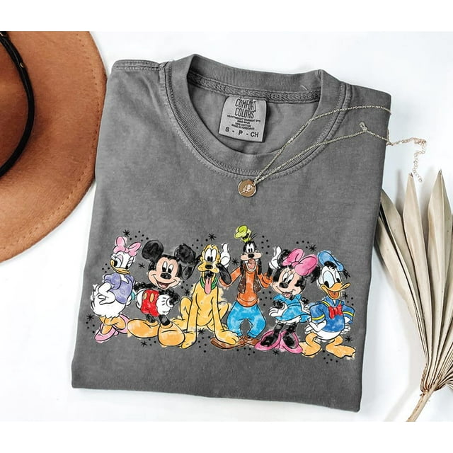 Comfort Colors Mickey and Friends Shirt, Watercolor Mickey Mouse Shirt ...