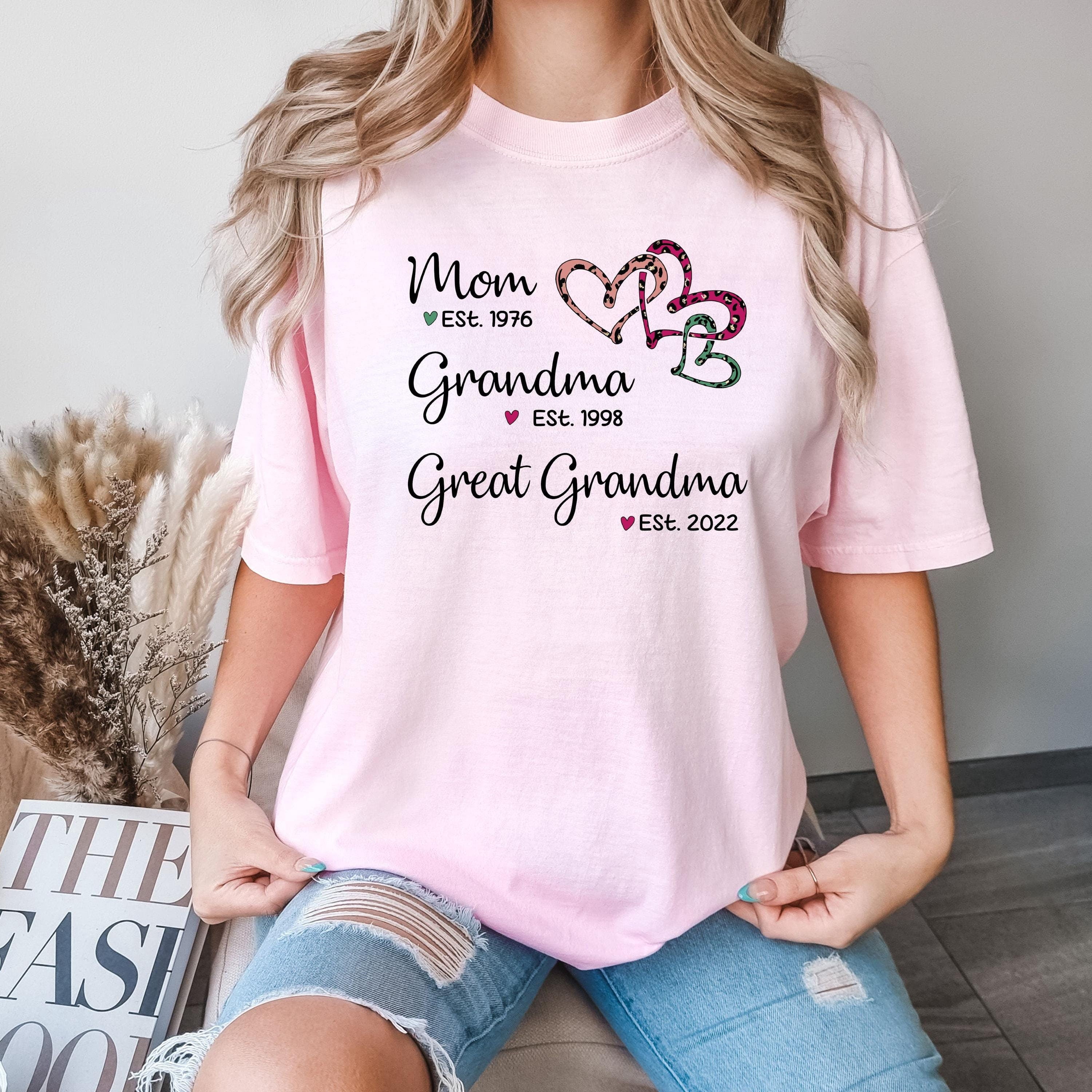 Comfort Colors® Mom Grandma Great- Grandma T-Shirt, Birthday Grandma ...