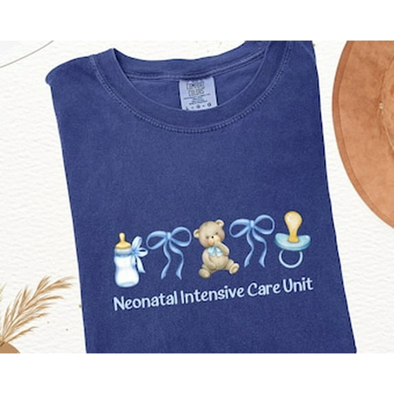 Comfort Colors NICU Nurse Bear Shirt, Coquette Bow Newborn Nurse Shirt ...