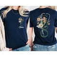 Comfort Colors Navy Blue T-Shirt with Floral Stethoscope Design and ...