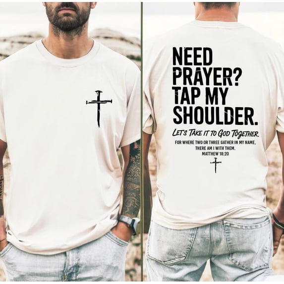 Comfort Colors Need Prayer Tap My Shoulder Christian Shirt, Bible Verse ...