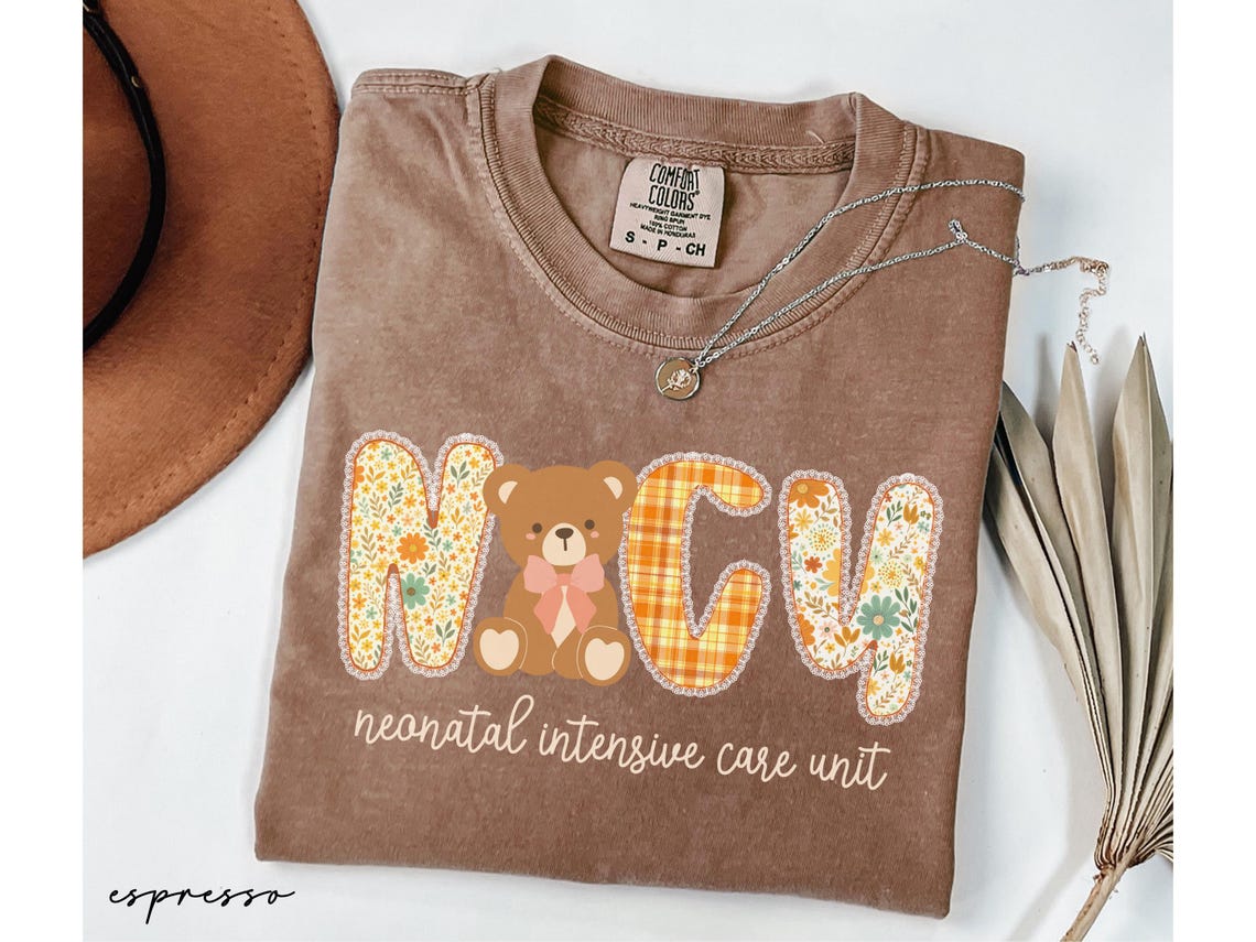 Comfort Colors Nicu Nurse Shirt, Fall Bear Neonatal Icu Tee, Gift For ...